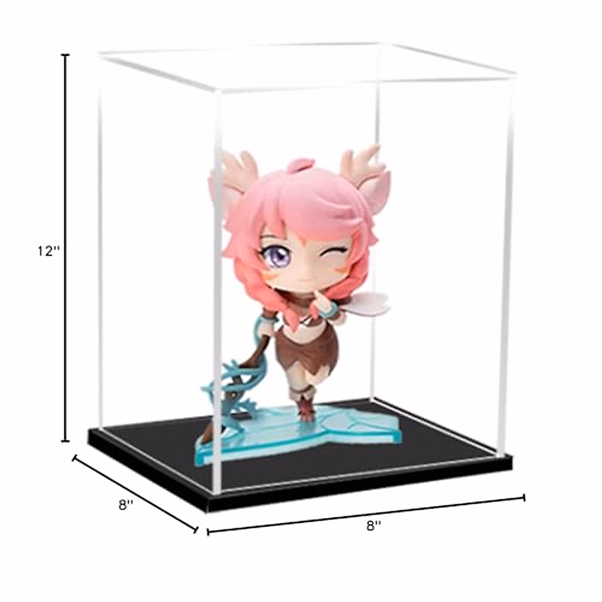 Clear Acrylic Display Case Box ，Versatile Collectibles Display Dustproof Showcase with Thickening Base，for Display Action Figures Home Storage Organizing Toys (8x8x12 inch/20x20x30cm)