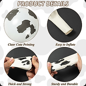 60pcs Western Party Decorations Cow Balloons - 12" Brown Cow Print Cowboy Balloons for Highland Cow Cowboy Baby Shower Farm Birthday Party Decoration Supplies