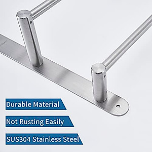 Bath Towel Bar 3-Tiers with Hook 30-Inch 304Stainless Steel Wall Towel Rack for Bathroom Wall Mounted Towels Shelves,Towel Ladder Holder Brushed Finished (Silver 2)