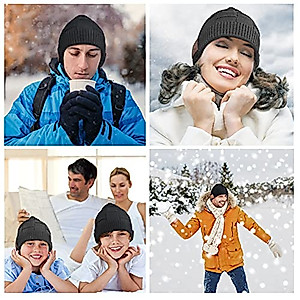 Bluetooth Beanie Hat Christmas Stocking Stuffers Unique Gifts for Men Women (Dark Gray)