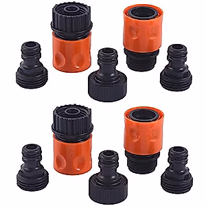 HQMPC 10 Pieces Plastic Garden Hose Connector Garden Quick Connectors 3/4" GHT Female and Male Couplers 3/4" Female Males Male Nipples 2sets(10PCS CONNECTORS)