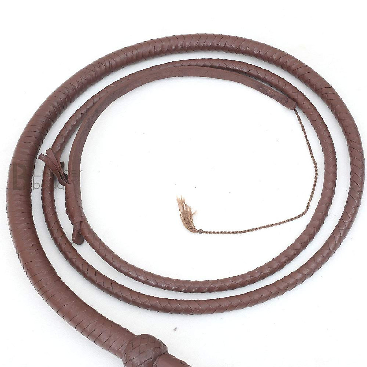 Indiana Jones Style 8 Foot & 10 Foot Dark Brown Leather Equestrian Bullwhip 8 Strands Real Cowhide Leather Bull Whip (08)
