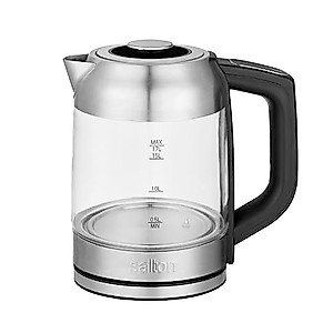 Salton GK1758 Temperature Control 1.7L with Tea Steeper Electric Kettle, Stainless Steel, Glass