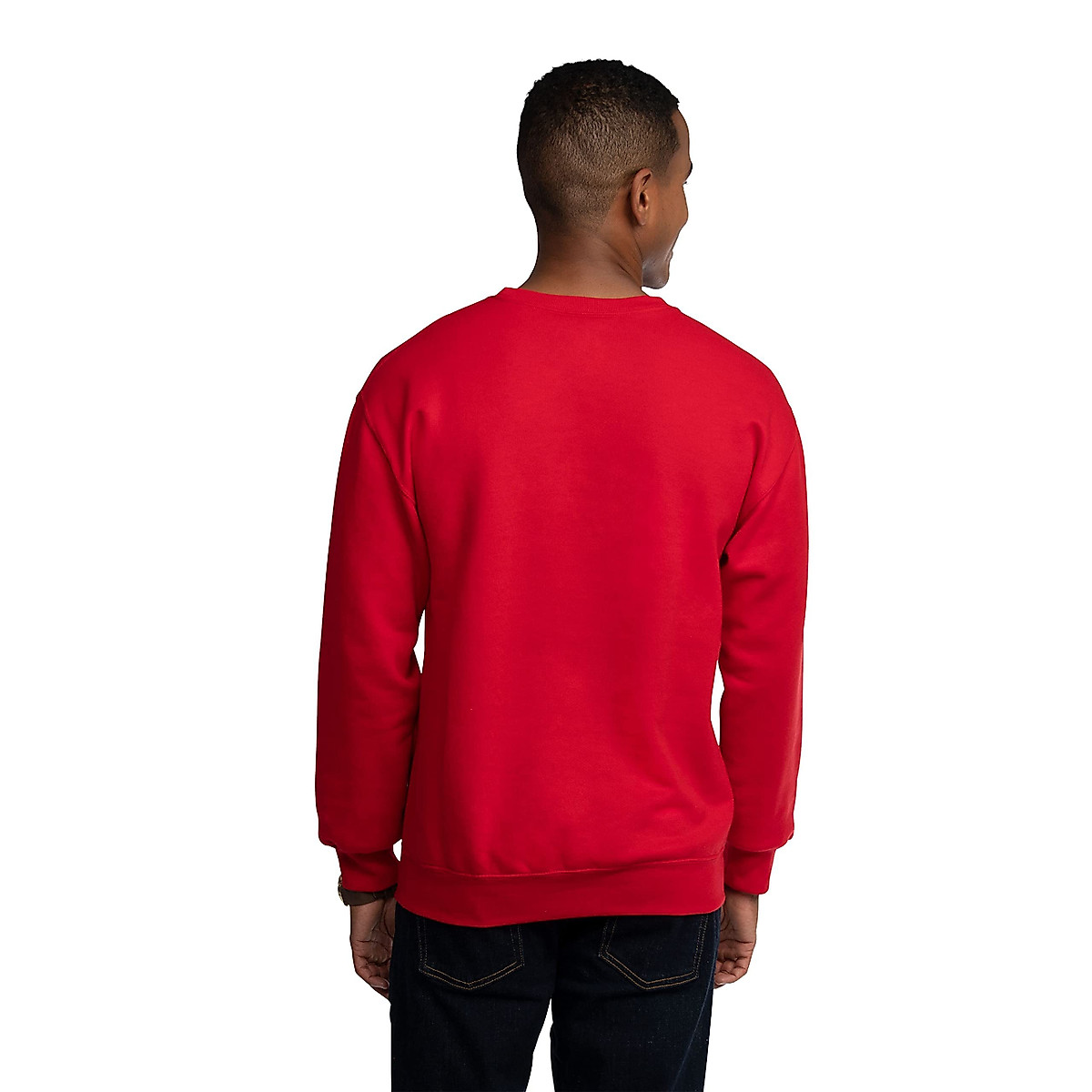 Fruit of the Loom Men's Moisture Wicking Eversoft Fleece Sweatshirt, Red, Medium