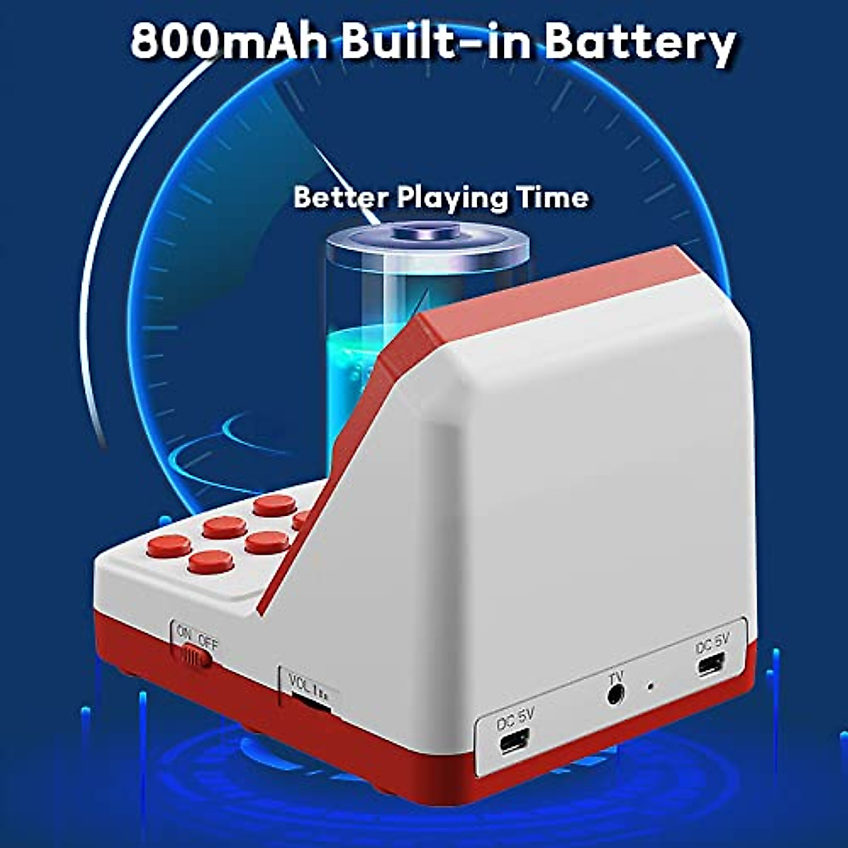A6 Plus Mini Handheld Game Console 3.5 inch Arcade Style Emulator Portable Games Console Preinstalled Classic FC Games Built-in Rechargeable Battery for Kids Teens Gift 2 Players Red