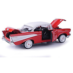 Motormax 1957 Chevy Bel Air Coupe 1/24 Red 73228AC-RD