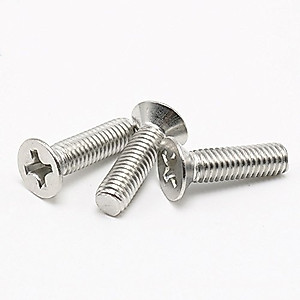 M1.4 Phillips Flat/Countersunk Head Machine Screws,A2 Stainless Steel,Thread Length 3 to 12mm,Pack 100-piece (M1.4 x 4mm)