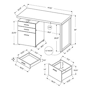 Monarch Specialties Hollow-Core Left or Right Facing Desk, 48-Inch Length, White