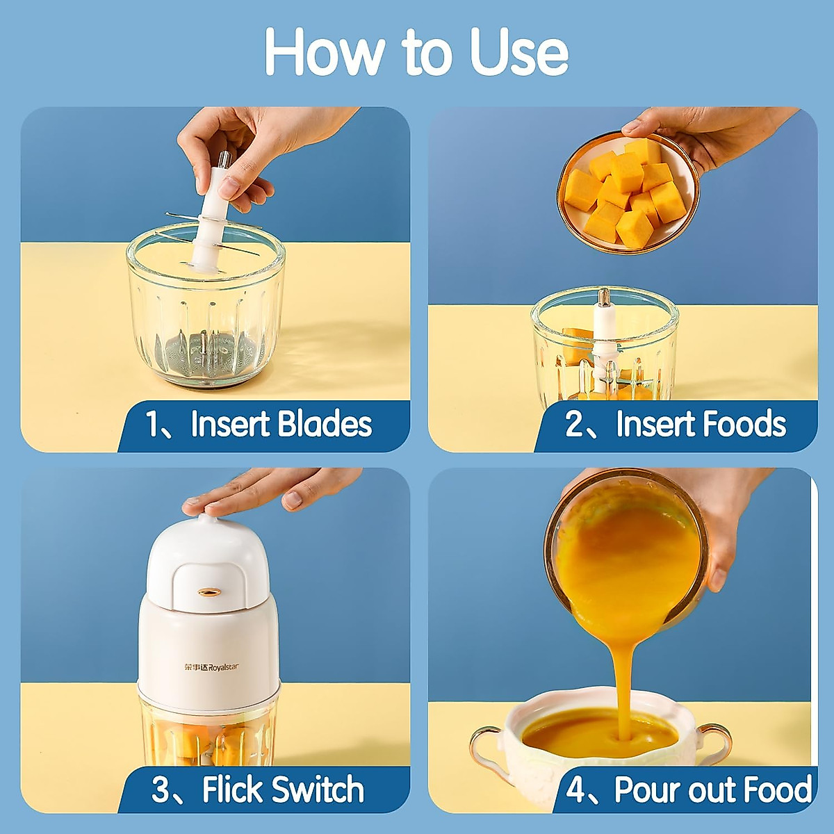 Baby Food Maker - Baby Food Blender Baby Food Processor for Baby Food, Fruit, Vegatable, Meat, Baby Food Puree Maker Make Fresh and Nutritious Meals for Your Little One (White)