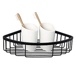 Alise GY200-B SUS 304 Stainless Steel Shower Caddy Bathroom Corner Basket Storage Wall Mount,Matte Black