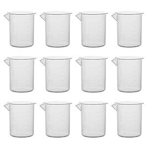 EISCO Plastic Beaker, Graduations, Premium Polypropylene Labs, 5 mL and 100 mL, 12 Piece
