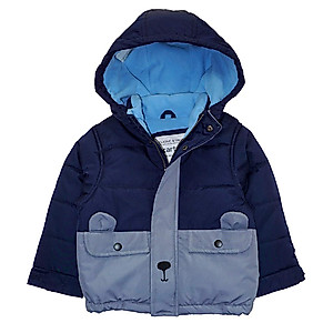 Carter's Boys' Toddler Heavyweight 2-Piece Skisuit Snowsuit, navy bear, 4T