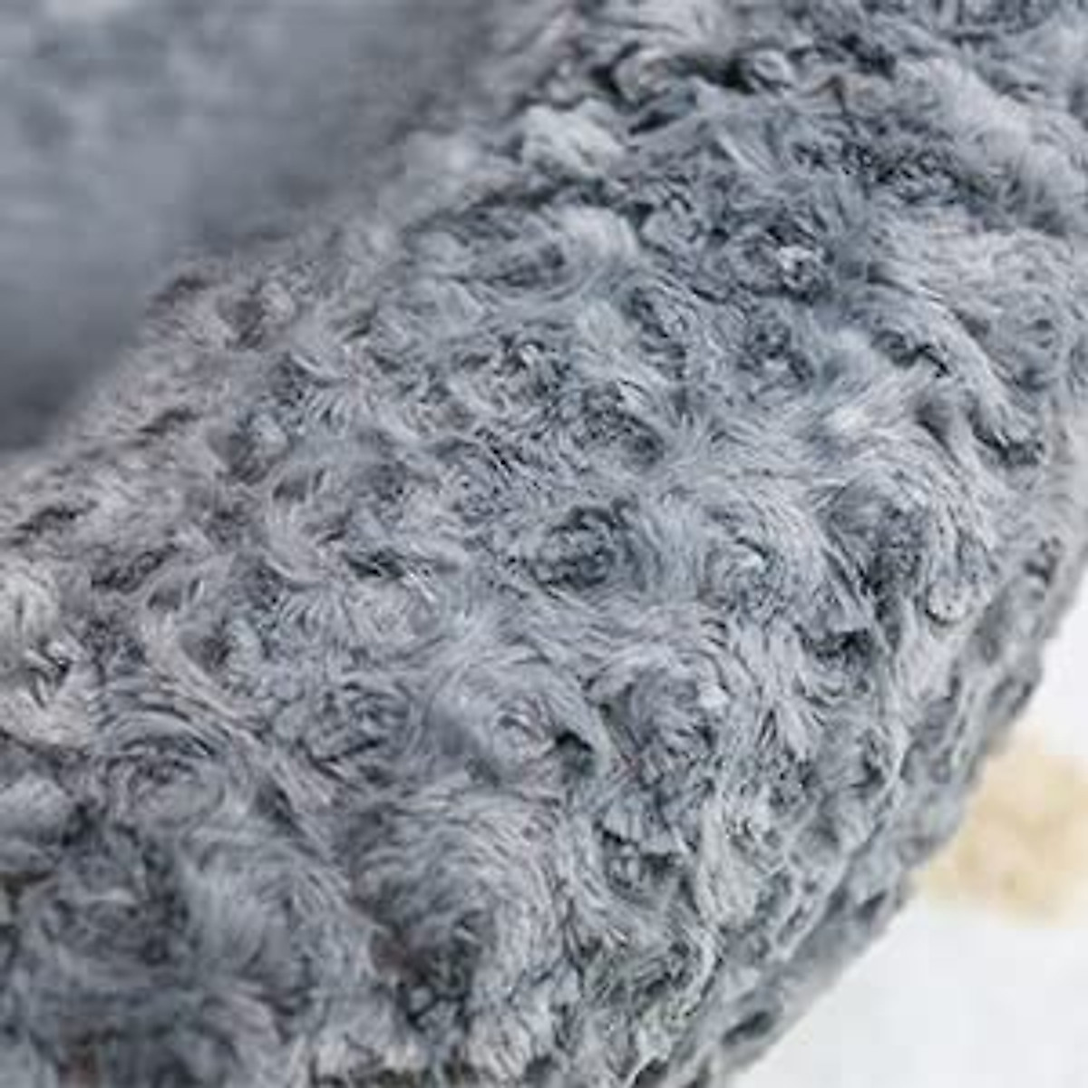 PAWOLOGY Ultra Calming Cuddler Plush Donut Beds, Beanbag Style Ball Bed, Non-Slip Bottom,Washable, for Dogs/Cats/Small Animal, 23 inch, Dark Grey