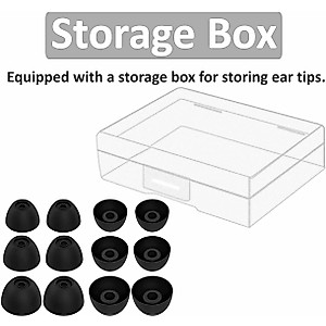 Replacement Ear Tips Eartips Ear Plug Ear Gels Compatible with JBL Vibe 200TWS Earbuds,JNSA Silicone Ear Tip Replacement for JBL Vibe 200TWS,S/M/L 6 Pairs,Black 532