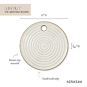 MAGENTA Monterey by Citrine Serving Board, Decorative Stone Plate, Round Charcuterie Board, Large