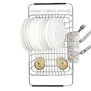 ESBOLM Stainless Steel Dish Rack for Kitchen Sink with Expandable Drying Feature