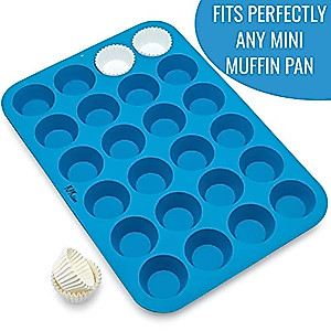 White Mini Cupcake Liners - 300-Pack - Mini Cups Sized Paper Cupcake Wrappers - Fits Perfectly Any Mini Muffin Baking Pan - Cup Cake Liner for Cupcakes, Muffins, Keto Fat Bombs & Mini Cheesecakes