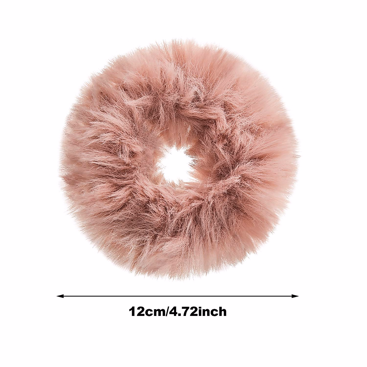 WILLBOND 16 Pieces Furry Scrunchies Faux Fur Hair Band Rope Hair Holder Ties Ponytail Holder for Women(Colorful)