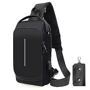 HDSMNGY Sling Bag for Men Crossbody(2023 New Sling Bag) Multi-Pockets Large Capacity Waterproof Crossbody Sling Backpack.Shoulder bag for Traveling Casual Cycling Running Hiking