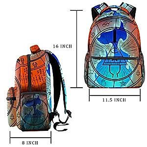 Bill Cipher Wheel Zodiac Backpack for Girls Boys for School Backpacks