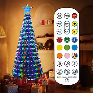 silverabbit Christmas Decorations Clearance, Christmas String Lights [Without Tree], Christmas Decorations for 7ft or Taller Christmas Tree, 20 Strips 380 LED Beads Christmas Lights with a Pentagram