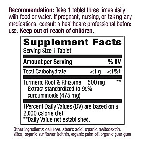 Nature's Way Premium Turmeric Extract, Joint Health Support* Supplement, Vegan, 60 Tablets