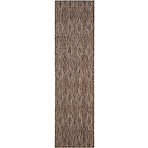 SAFAVIEH Courtyard Collection 2'3' x 8' Brown / Brown CY8522 Indoor/ Outdoor Patio Backyard Mudroom Runner Rug