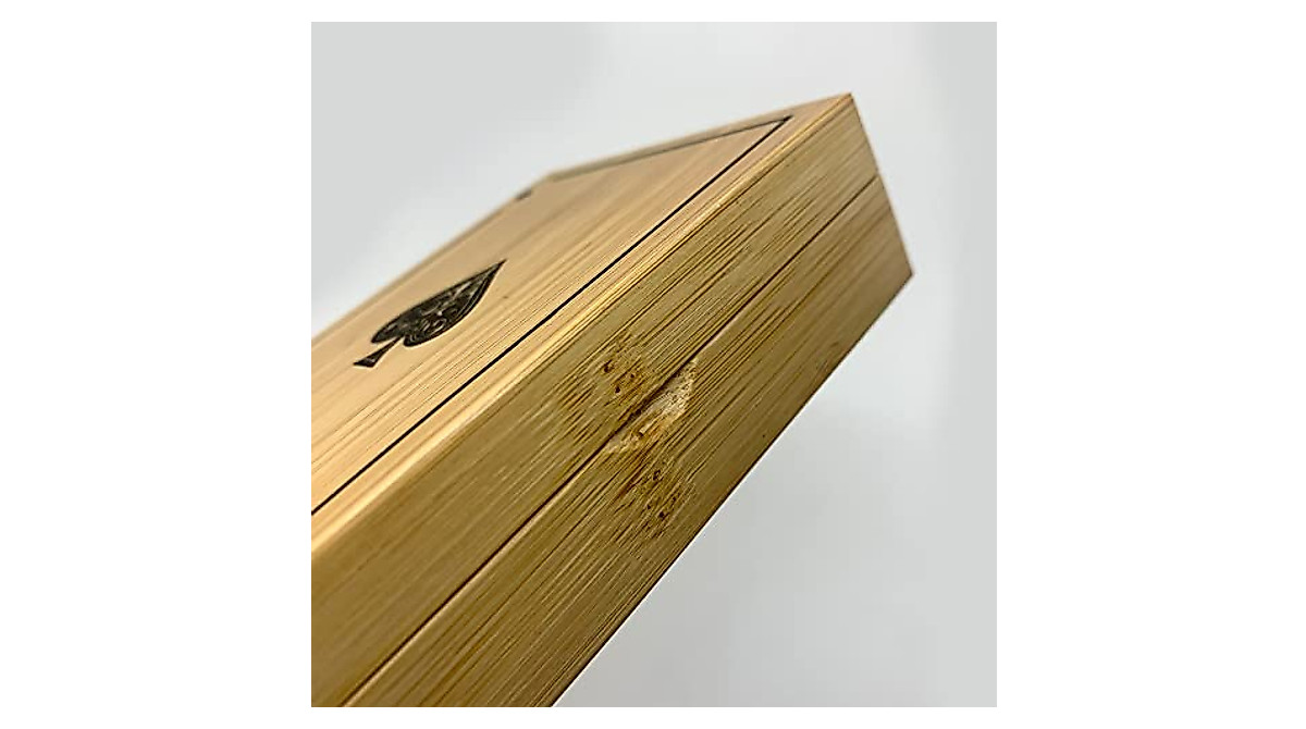 Premium Bamboo Card Storage Box - Magnetic Lid Wood Case