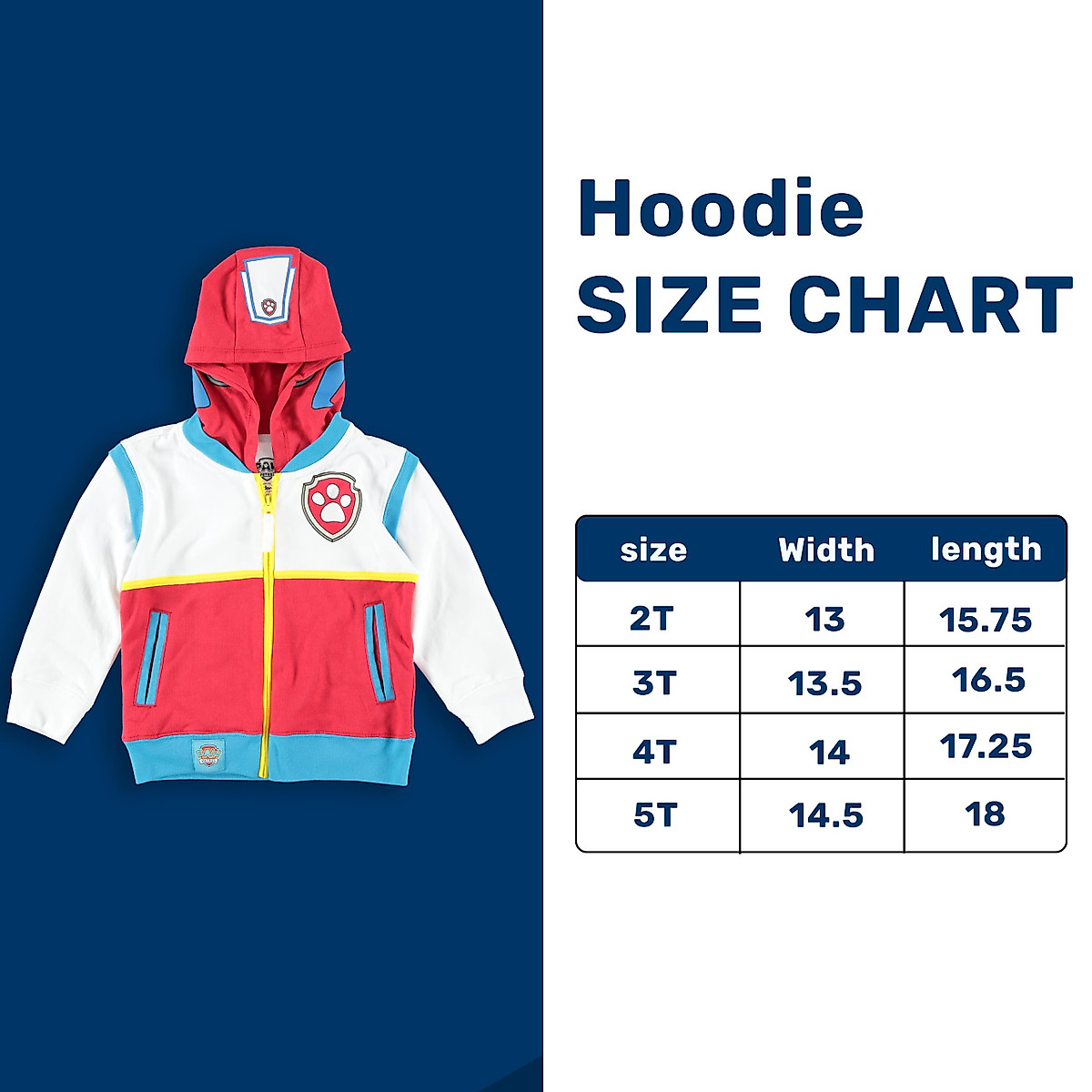 FREEZE Paw Patrol Ryder Character Big Face 2 PACK Zip-up Hoodie and Jogger Pants- Ryder Costume Hoodie Set (Ryder, 5T)