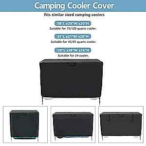 Kingling Cooler Cover, Waterproof Outdoor Ice Chest Camping Coolers Cover for 45/65 Quarts Cooler Box - 31''L x21''W x20''H