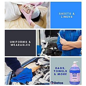 Detco Blue Max Industrial-Strength Laundry Detergent Concentrate - Safely Clean 256 Loads Per Gallon, 1/2 Ounce Per Load, Heavy Duty Concentrated Commercial Formula, 1 Liquid Gallon Bottle, Pack of 1