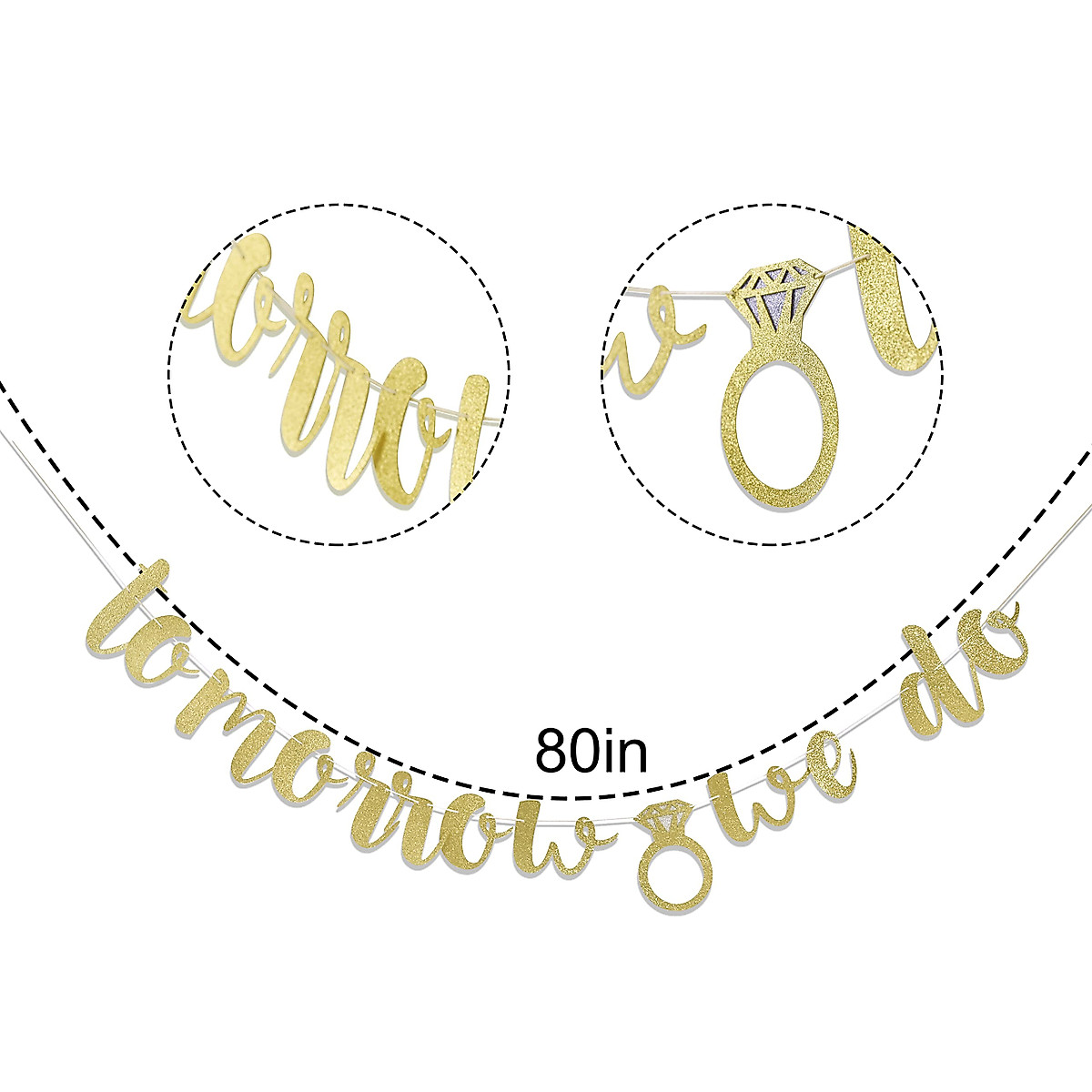 Tomorrow We Do Banner - Rehearsal Dinner Decorations,Rehearsal Dinner Sign,One Day Away Banner, Rehearsal Banner Party