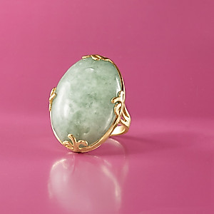 Ross-Simons Jade Ring in 18kt Gold Over Sterling