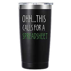 OHH...This Calls for a Spreadsheet 20oz Tumbler Gifts.Accountant Gifts Spreadsheet Travel Mug.Funny Gift for Accounting Boss Coworker Employee CPA Women Men.(Black)
