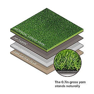 Artificial Grass Turf (0.7" Custom Sizes) -4FTx6FT Indoor/Outdoor Rug Synthetic Lawn Grass Carpet,Easy Installation Multi-use Astroturf,Pets Dog Turf with Drain Holes