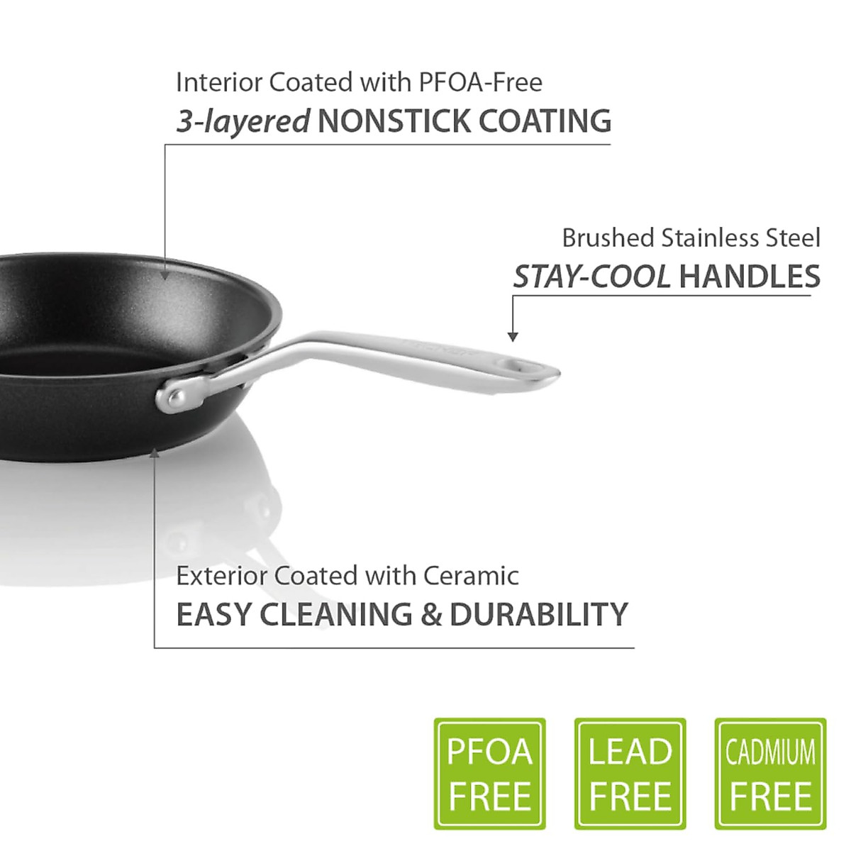 TECHEF - Onyx Collection Nonstick Cookware Set, Made in Korea (7-Piece Set)