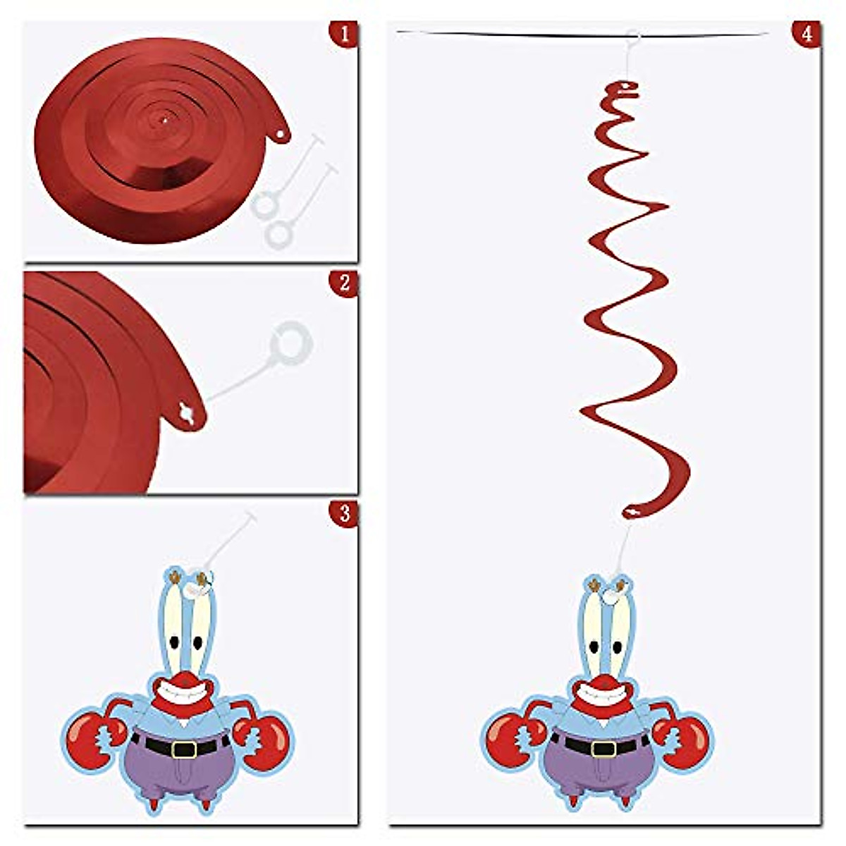 Spongebob Squarepants Birthday Party Supplies Decorations,31PCS Spongebob Squarepants Hanging Swirl Decorations with Spongebob Squarepants Banner