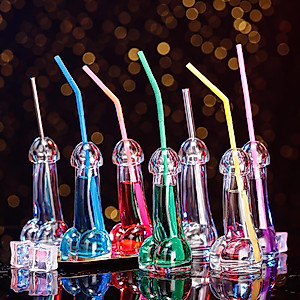 HCHZSH123 Funny Penis Glasses, Creative Wine Glasses for Cocktails, Beer Juice, Drinks, Funny Glass for Pubs and Parties (4 pieces)