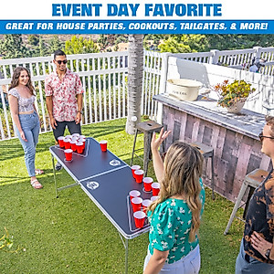 GoPong 6-Foot Portable Folding Beer Pong / Flip Cup Table (6 balls included)