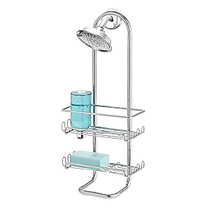 InterDesign Classico Hanging Shower Caddy - Bathroom Storage Shelves for Shampoo, Conditioner and Soap, Silver