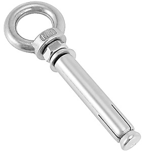 HEIHAK 10 Pack M8 x 80mm Expansion Eyebolt, Expansion Screw with Eye Ring Anchor, 304 Stainless Steel Ring Lifting Expansion Eyebolt Internal Bolt Fastener for Concrete, Wall, Masonry Surface