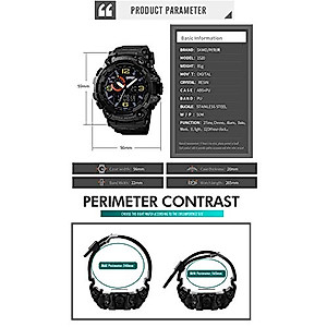 Gosasa Men's Watches Multi Function Military S-Shock Sports Watch LED Digital Waterproof Alarm Watches