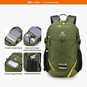 SKYSPER Small Hiking Daypack, 20L Lightweight Travel Backpacks Day Hike Pack with Waist Strap for Women Men