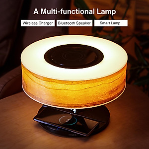 AMPULLA Tree of Aura Smart Bedside Lamp Table Lamp with Wireless Charge and Bluetooth Speaker Dimmable Nightstand Lamp for Bedroom