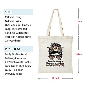 ZHANTUONE Kinda Busy Being a Dog Mom Canvas Tote Bag，Best Dog Mom Ever，Gifts for Dog Lovers for Women，Dog Mom Gifts for Women，Gift for Dog Mom，Funny Dog Mom Canvas Tote Bag，Dog Lover Gifts