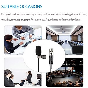 Sujeetec Lavalier Microphone Lapel Microphone Compatible with AKG Samson Wireless Transmitter - Unidirectional Condenser Mic - Mini XLR TA3F Plug