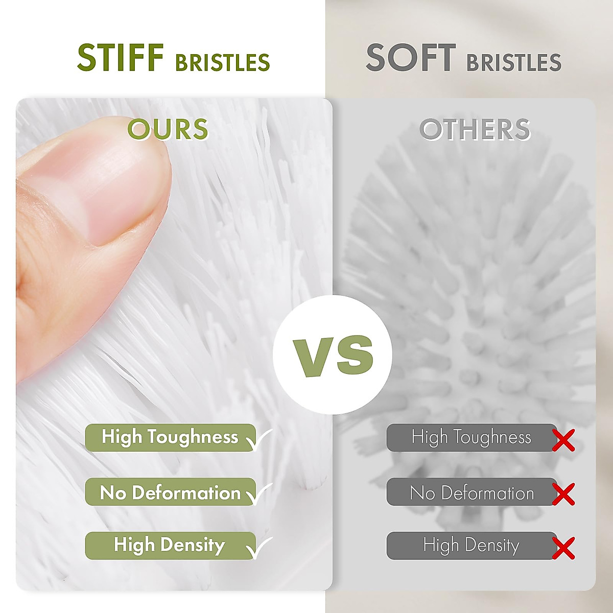 Amazer Scrub Brush Comfort Grip & Flexible Stiff Bristles Heavy Duty for Bathroom Shower Sink Carpet Floor - Pack of 2 (Green+Green)