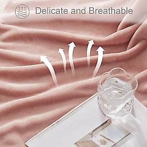 Exclusivo Mezcla Fleece Blanket Twin Size for Bed, Super Soft and Warm, All Season Use, Cozy, Plush, Lightweight, 60x80 Inches Dusty Pink