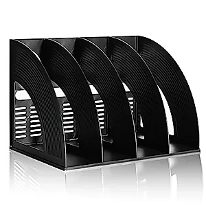 Lemical Sturdy Magazine File Holder Organizer No Width Limitation Book Rack Desktop File Folder Frames Dividers Document Storage Box File Rack File Sorter Office Supplies