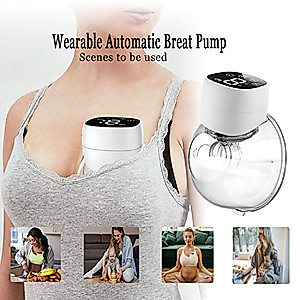 Breast Pump Hands Free, Wearable Breast Pumps for Breastfeeding, Electric Portable Wireless Pump with 3 Modes & 9 Levels, 24mm Flange 3 Inserts, Comfortable & Leakproof, LED Display-2 Pack White